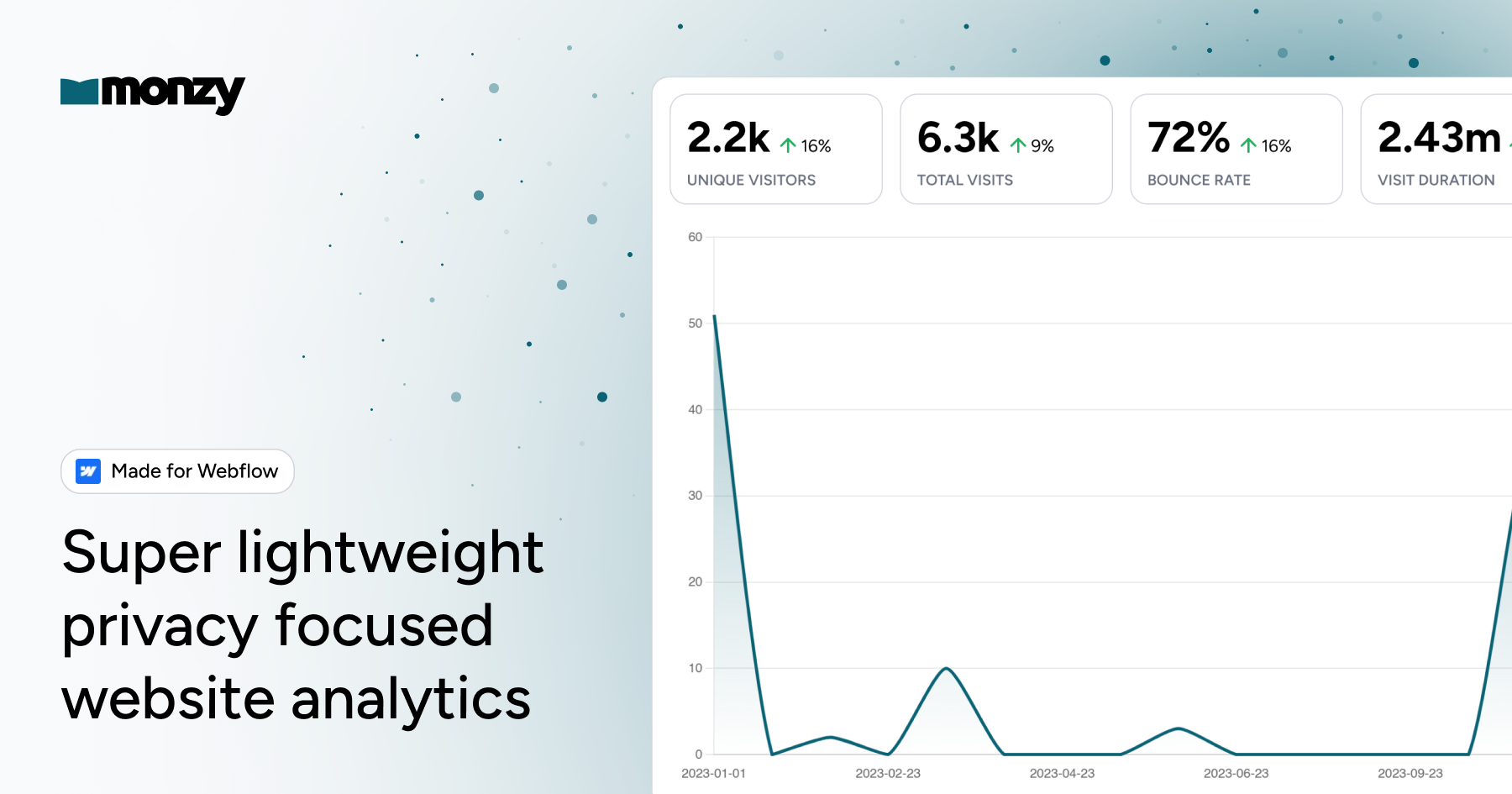 Monzy — Lightweight, cookie-free and privacy focused analytics for Webflow